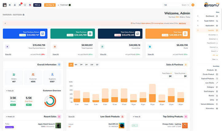 DreamsPOS - POS WebsiteTemplate | React, Vue, Angular