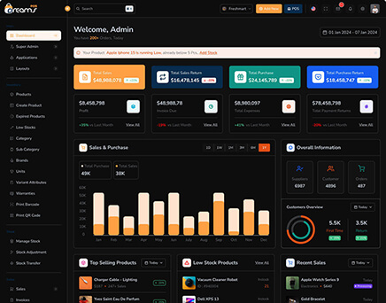 DreamsPOS - POS WebsiteTemplate | React, Vue, Angular